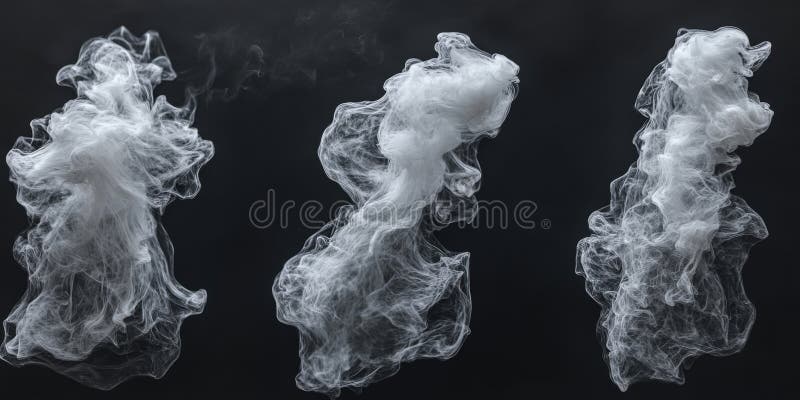 There are Three Distinct Types of Smoke Visible on a Black Background ...
