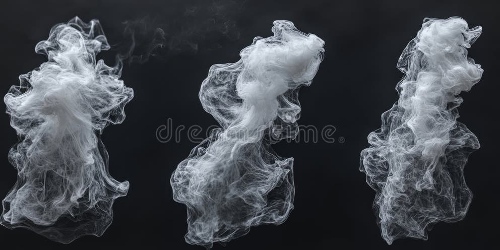 There are Three Distinct Types of Smoke Visible on a Black Background ...