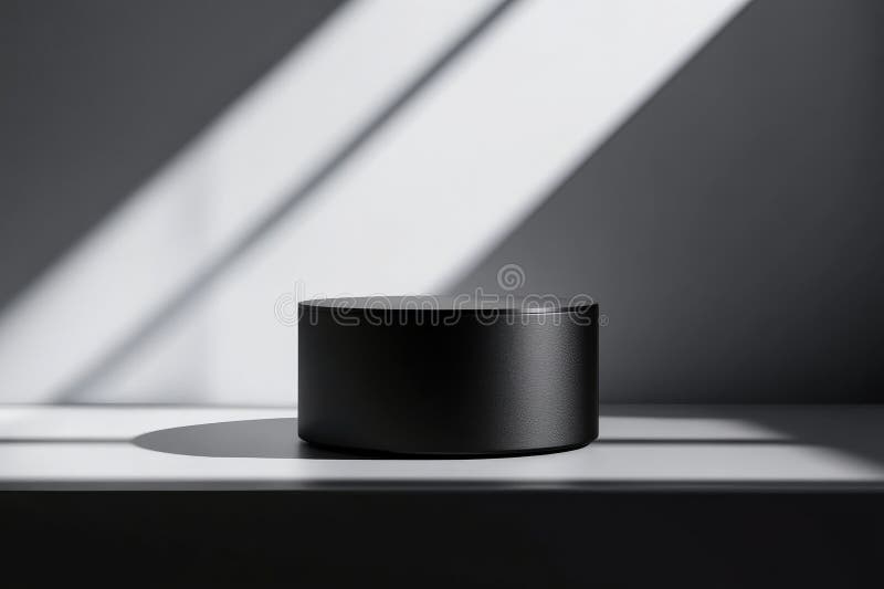 There Two Black Boxes Placed Top Concrete Podium Stock Photos - Free ...