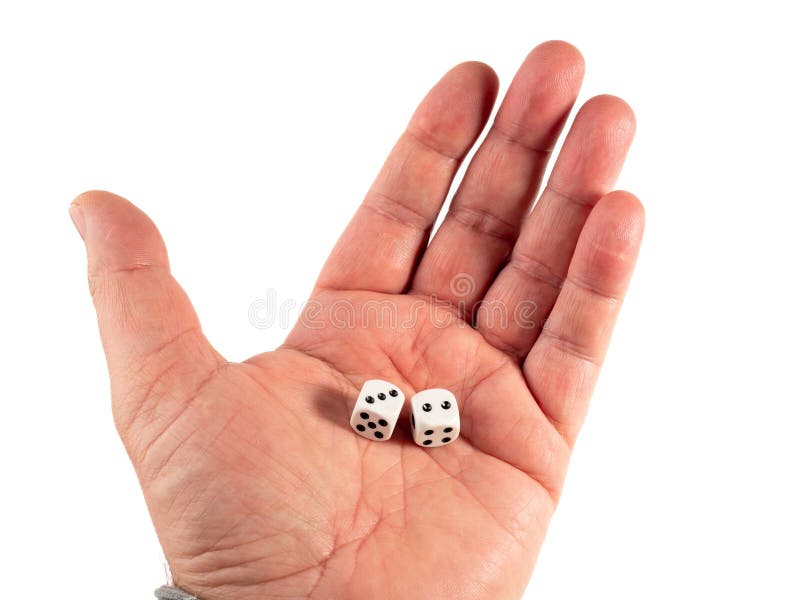 There Two Dice Hand White Background Stock Photos - Free & Royalty-Free ...