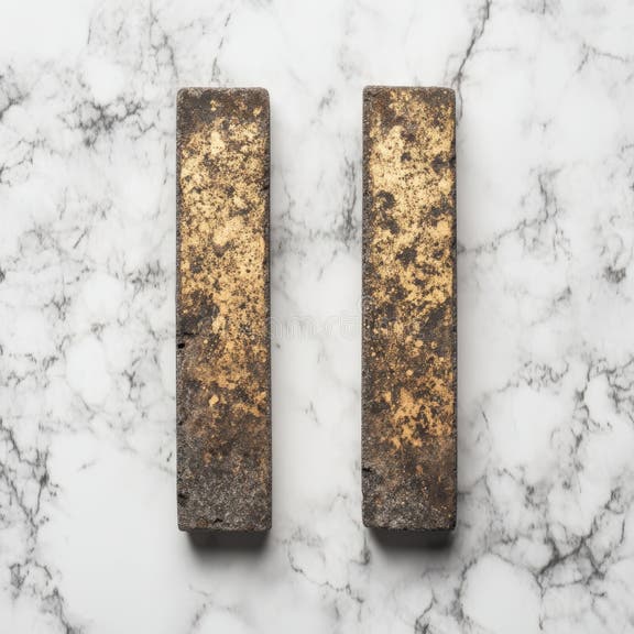 There are Two Rectangular Panels that Have Gray and Gold Abstract ...