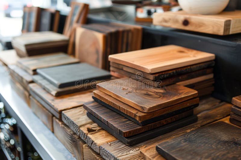 There are Wooden Blocks Neatly Piled Up on the Table Stock Photo ...