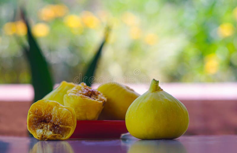 Yellow fig fruit stock image. Image of sweet, flesh - 254686657