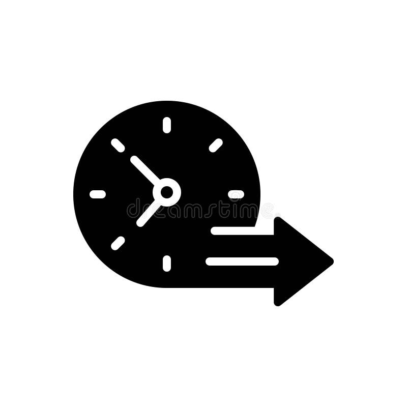 Black Solid Icon for Thereafter, Next and Subsequently Stock Vector ...