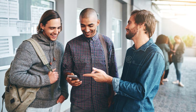 Theres always Time for One More Meme. a Group of Young Students Using a ...