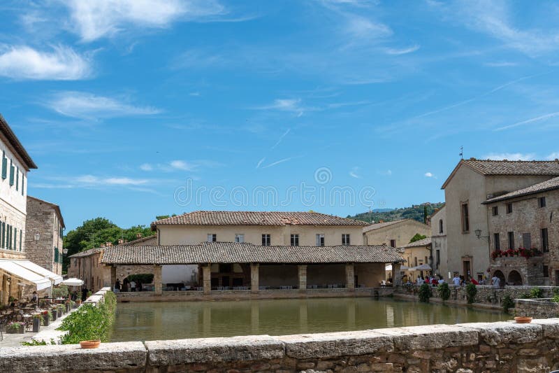 Thermal Bath in the Historic Center of Bagno Vignoni Editorial ...