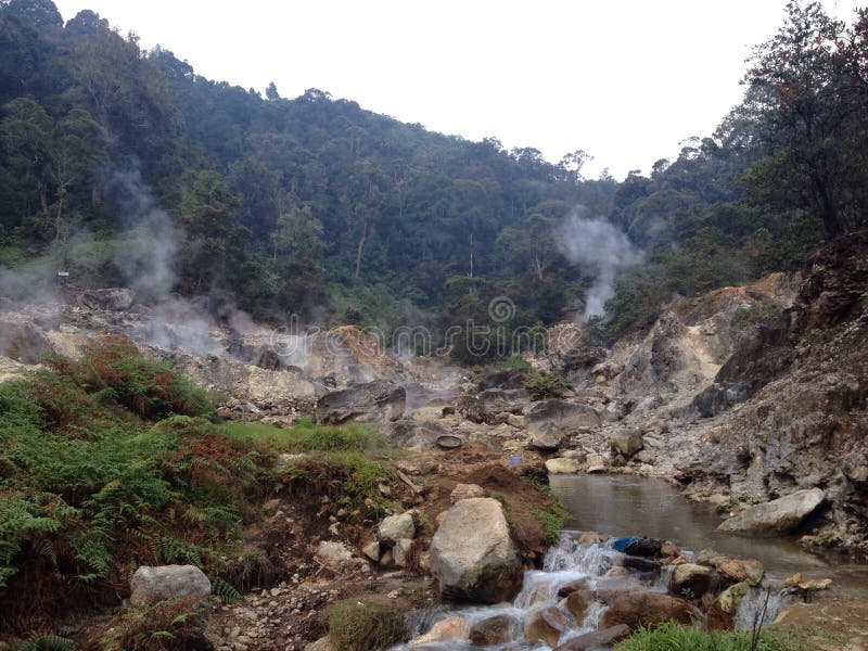Thermal Baths in Volcano on Java, Indonesia Stock Image - Image of ...