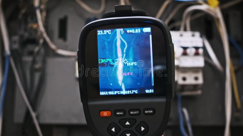 Thermal Camera Inspecting Open Electrical Box Stock Video - Video of ...