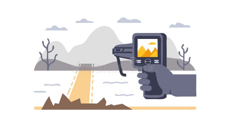 Thermal Camera Scanning Road Vector Illustration, Night Vision and ...