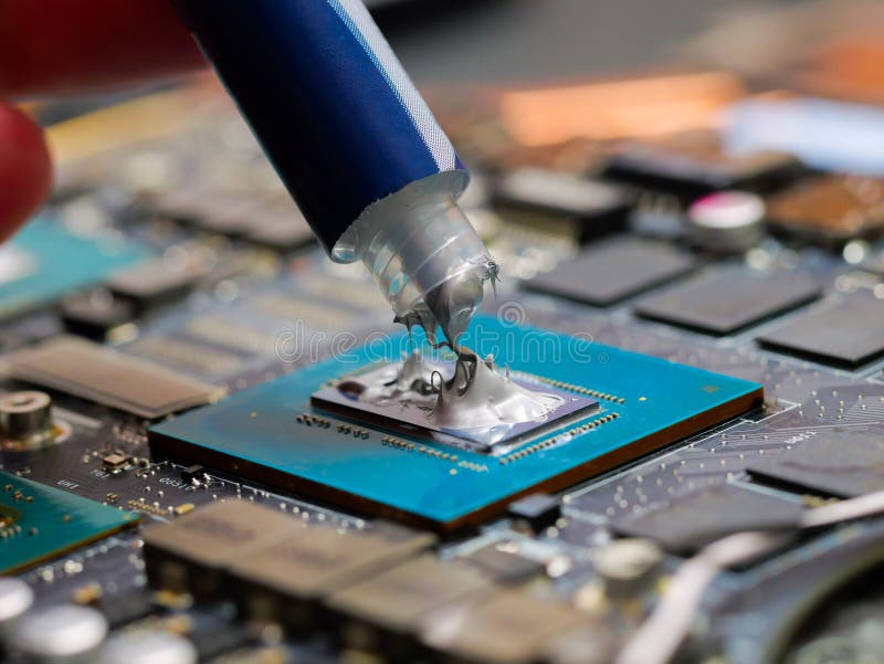 Thermal Compound on on Laptop GPU. Stock Image - Image of cooling ...