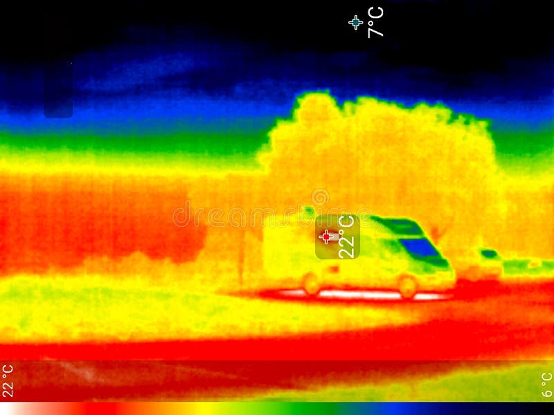 Thermal Image, Caravan Vehicle Stock Photo - Image of automobile ...