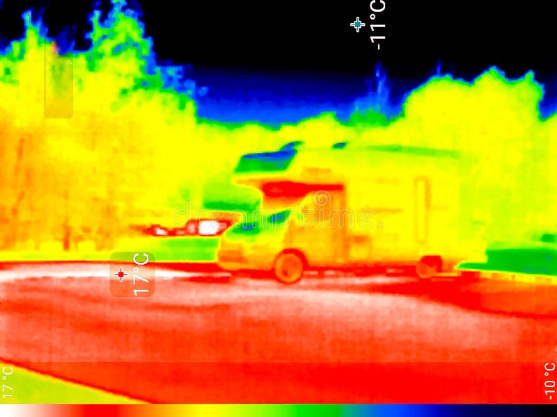 Thermal Image, Caravan Vehicle Stock Image - Image of heat, automobile ...