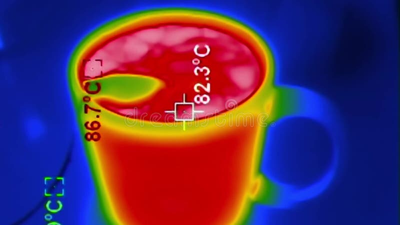 Thermal Camera Observes Cooling Hot Tea Stock Footage - Video of ...