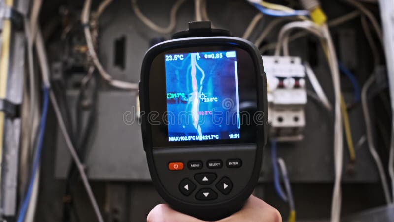 Electrical Panel Inspection with Thermal Imager Stock Footage - Video ...