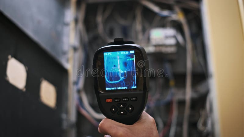Thermal Imaging Camera Inspects Electrical Panel Stock Footage - Video ...
