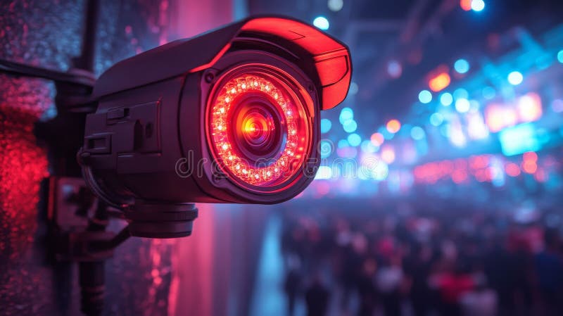 Thermal Imaging CCTV Camera Monitors Surroundings in a Vibrant Urban ...