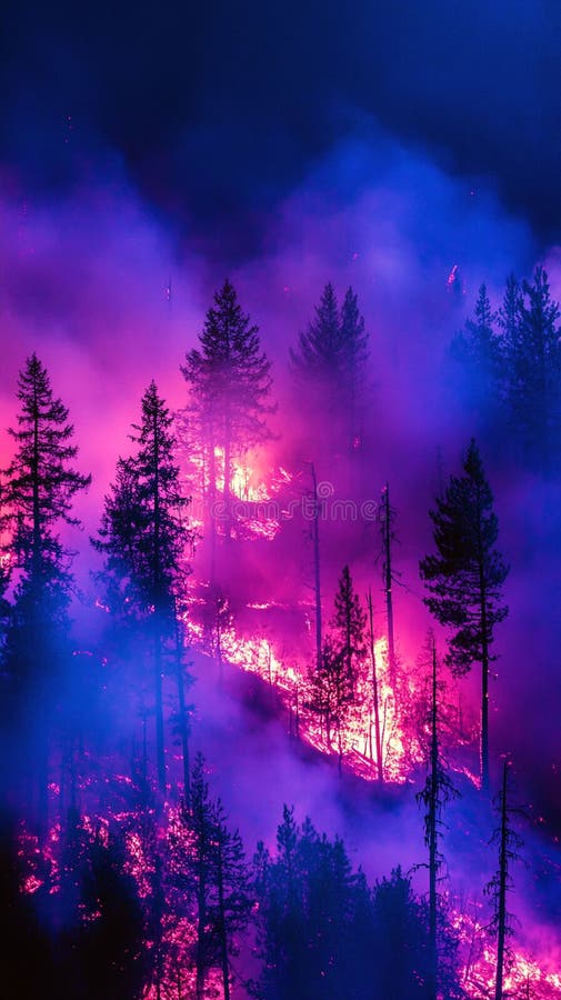 Thermal Imaging of a Forest Fire Spreading Across Dry Terrain Captured ...
