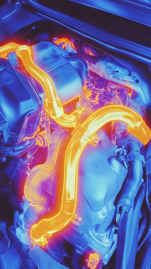 Thermal Imaging of a Vehicle S Engine System Highlighting Overheating ...