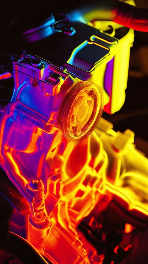 Thermal Imaging of a Vehicle S Engine System Highlighting Overheating ...