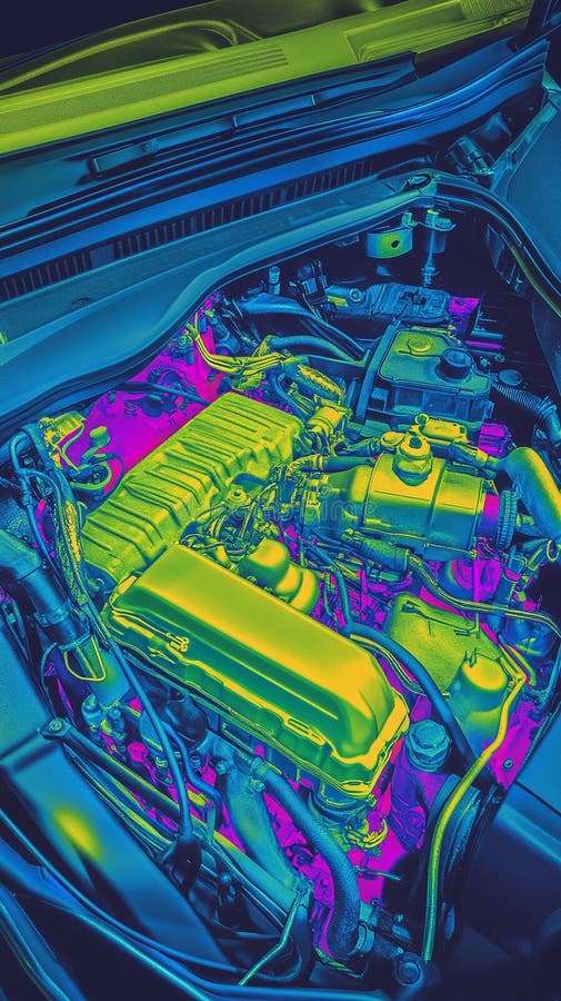 Thermal Imaging of a Vehicle S Engine System Highlighting Overheating ...