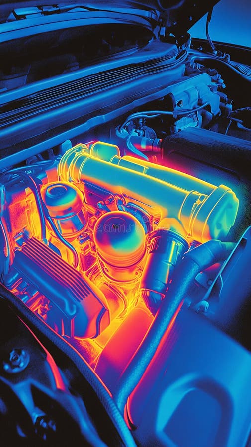 Thermal Imaging of a Vehicle S Engine System Highlighting Overheating ...