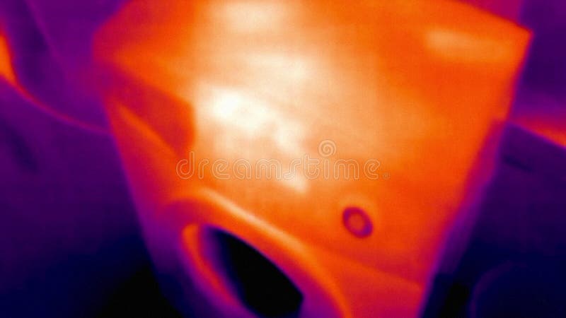 Thermal Imaging View of Washing Machine in Bathroom. Infrared, Thermal ...