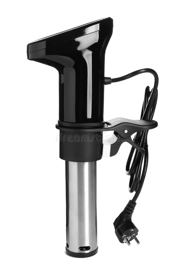 Thermal Immersion Circulator in Pot Isolated on White, Above View. Sous ...