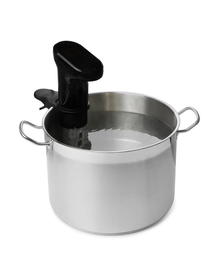 Thermal Immersion Circulator for Sous Vide Cooking in Pot on White ...