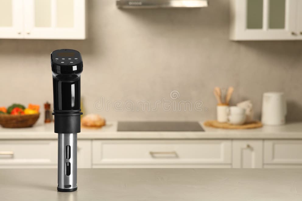 Thermal Immersion Circulator on White Table in Kitchen, Space for Text ...