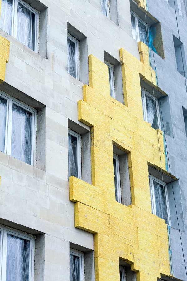 Thermal Insulation of External Solid Wall. House Wall Under Renovation ...