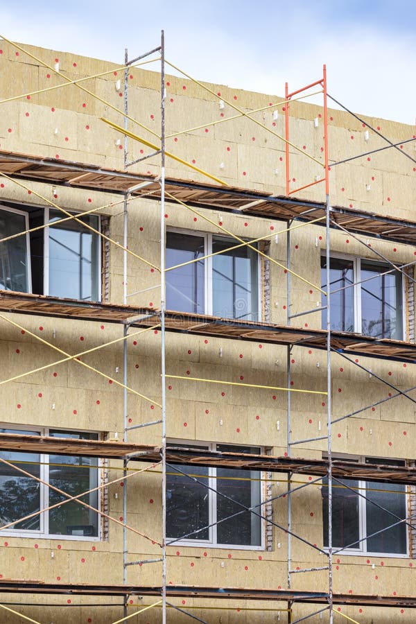 Thermal Insulation of External Solid Wall. House Wall Under Renovation ...