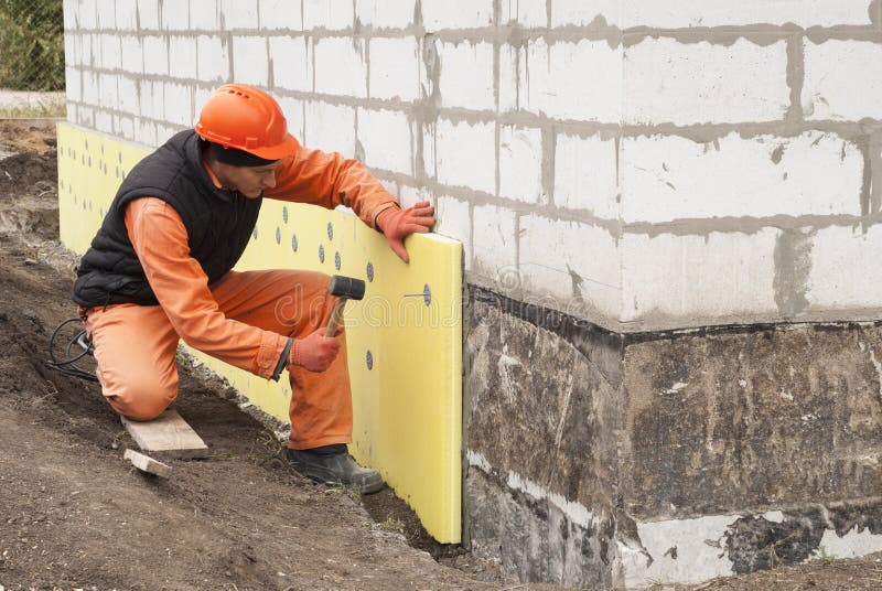 Thermal Insulation of the Foundation Stock Photo - Image of polystyrene ...