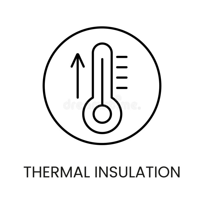 Thermal Insulation Line Icon Vector with Editable Stroke Stock ...