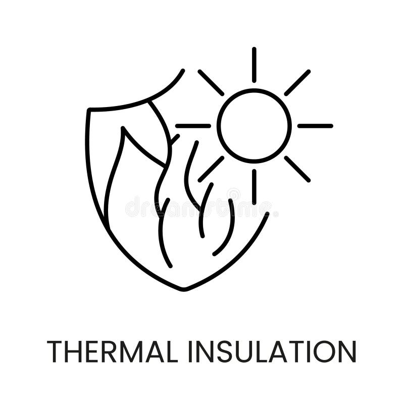 Thermal Insulation Line Icon Vector with Editable Stroke Stock Vector ...