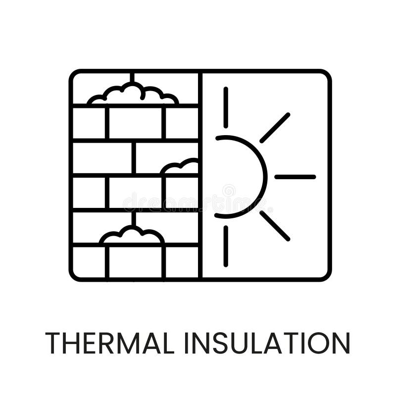Thermal Insulation Line Vector Icon with Editable Stroke Stock Vector ...