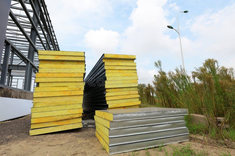 Thermal Insulation Material in Construction Site Stock Image - Image of ...