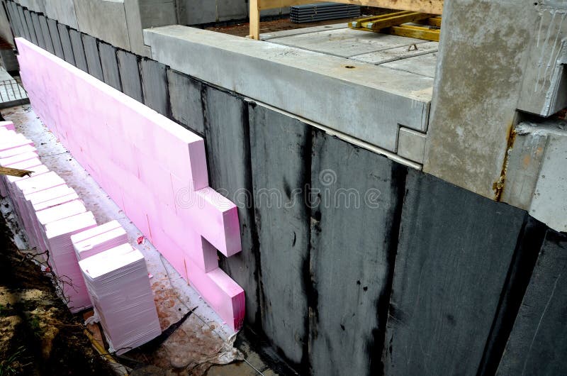 Thermal Insulation with Polystyrene Plates Around the Perimeter Stock ...