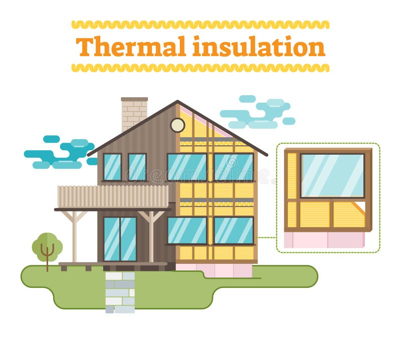Thermal insulation stock vector. Illustration of construction - 100704814