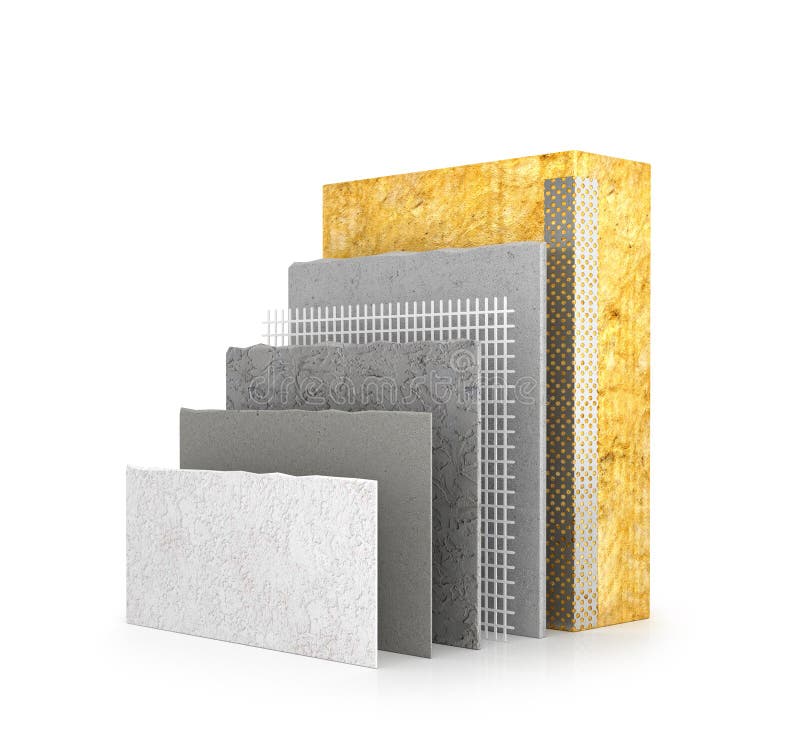Thermal Insulation of Walls. Stock Illustration - Illustration of fiber ...