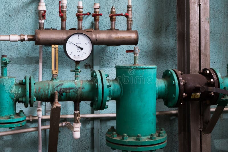 Air Separation Plant. Liquid Gas Factory. Control Panel. Pipes And ...