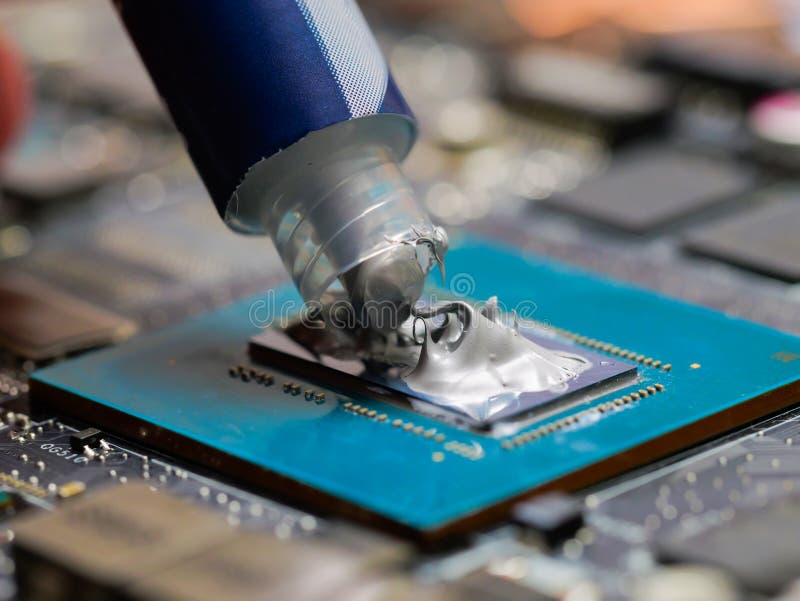 Thermal Paste on the Laptop GPU Processor. Stock Image - Image of ...