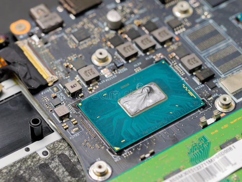 Thermal Paste on the Laptop Processor. Stock Photo - Image of engineer ...