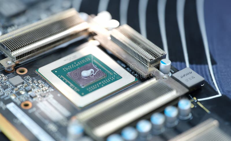 Thermal Paste Lying on Processor from Video Card Closeup Stock Photo ...