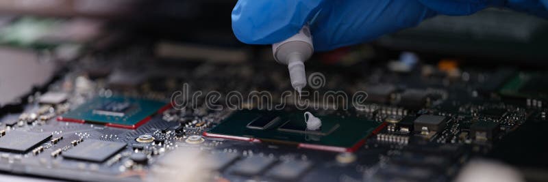 Thermal Paste for Processor, Computer Repair Stock Image - Image of ...