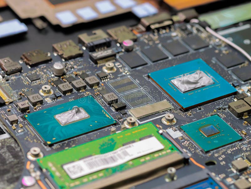 Thermal Paste on the Processor and Graphics Processor. Stock Photo ...