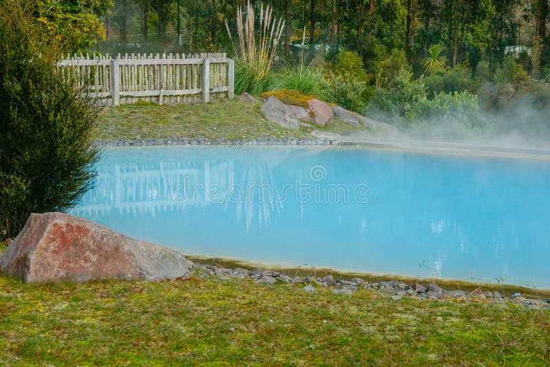 Thermal Pool in Public Area Steaming and Hot Stock Photo - Image of ...
