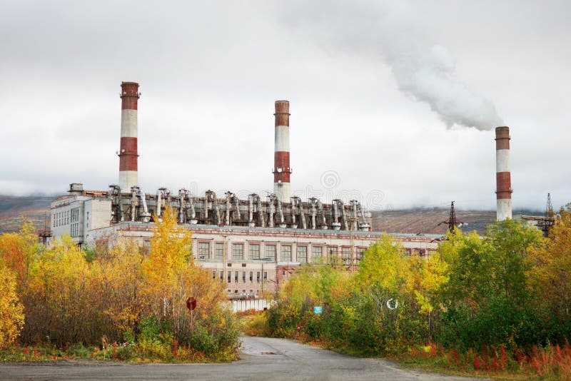 Thermal Power Station in Northern Russia Stock Image - Image of ...