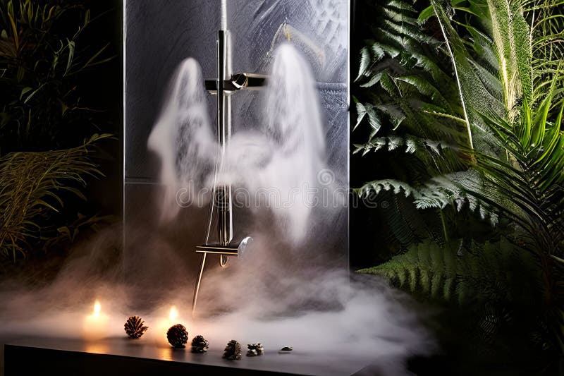 Thermal Shower Mist Shower with Essential Oil Diffusers Creating Stock ...