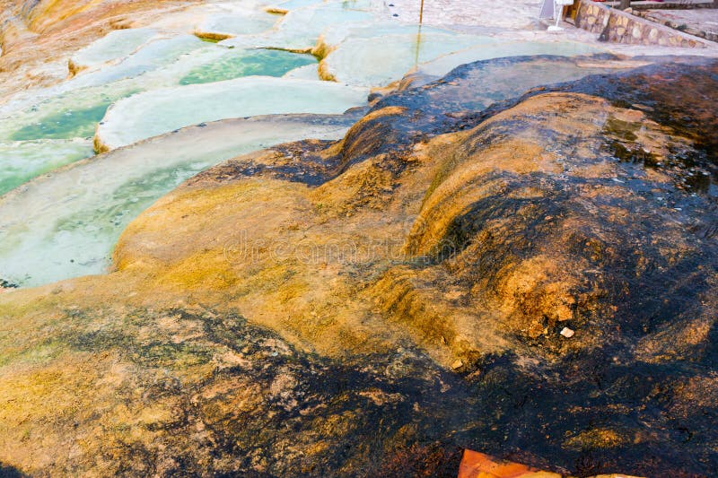 Thermal Springs and Terraces of Pamukkale Stock Image - Image of ...