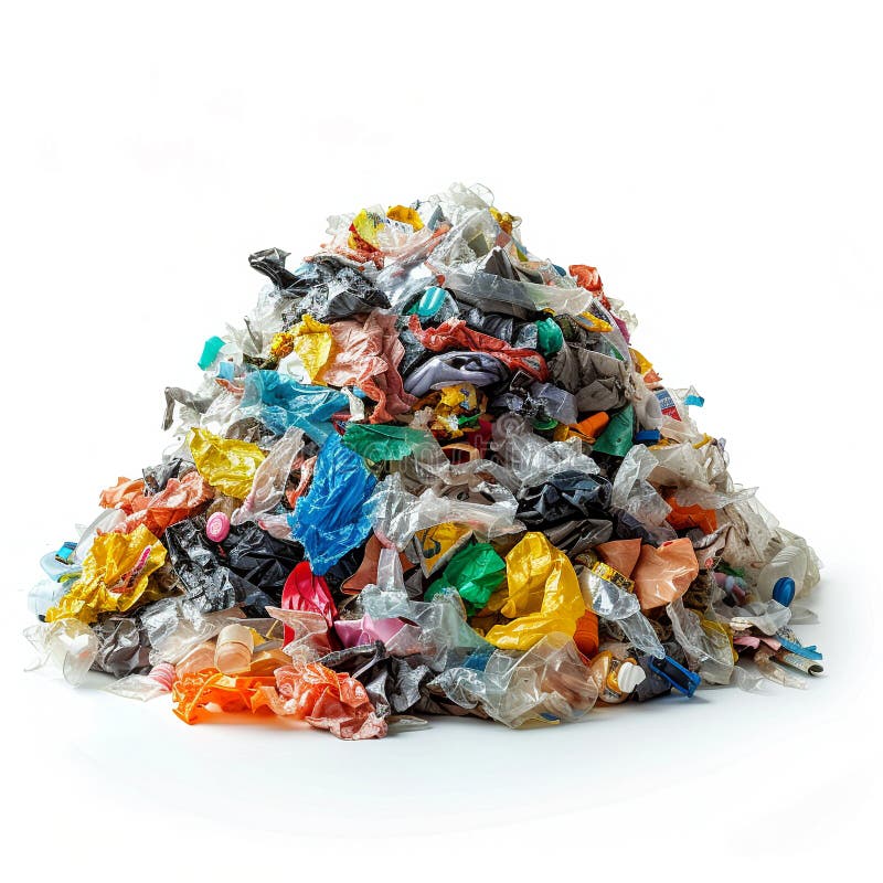 Thermal View of Plastic Rubbish Pile, Isolated with White Background ...